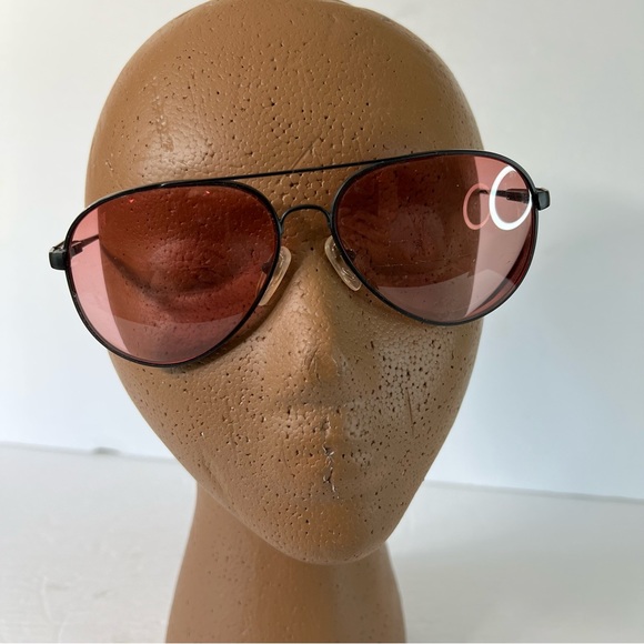 Vintage | Accessories | Vtg Black Mat Aviator Double Bar Metal Frames ...